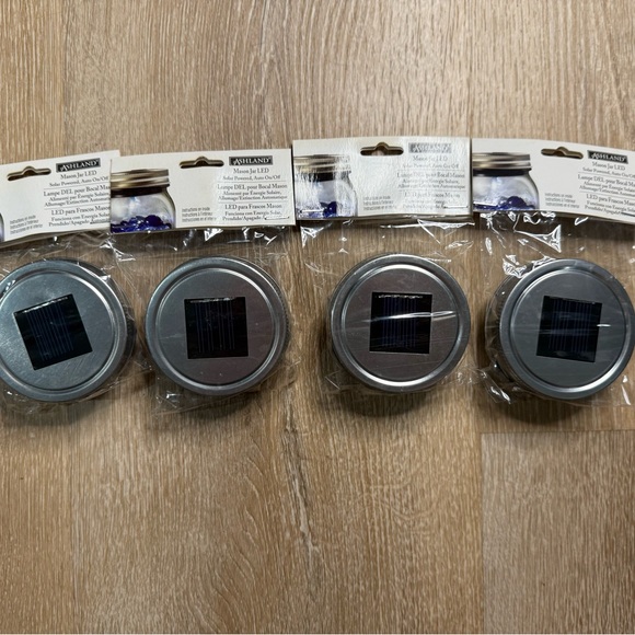 Other | Solar Mason Jar Lids With Led Fairy Lights 4 Pack Brand New ...